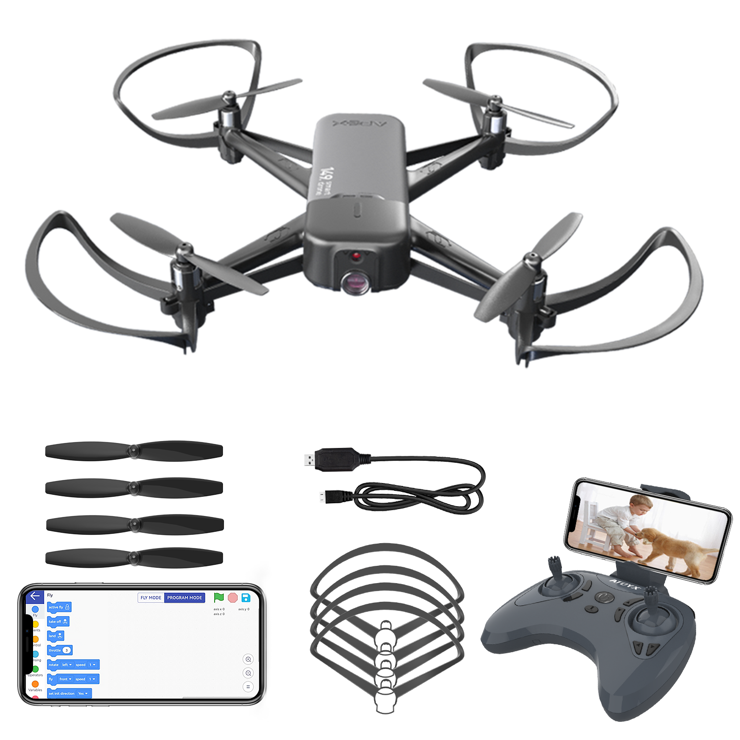 Apex At 149 Scratch Coding Drone Education Programmable Drone With 72 Apex Drone